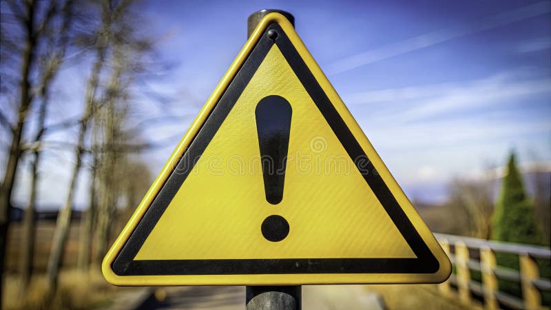 Isolated Yellow Triangle Warning Sign with Black Exclamation Mark ...