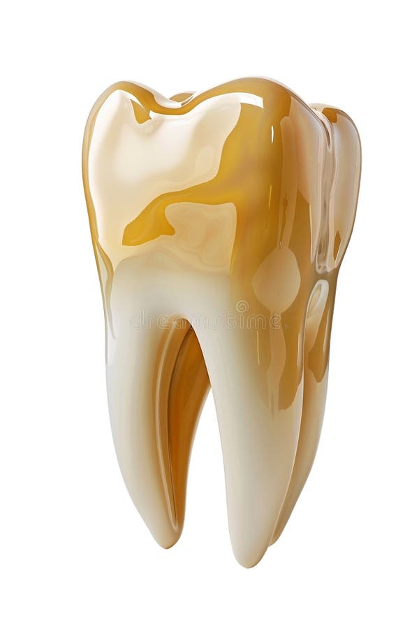 Isolated Yellowish Tooth on Transparent Background Stock Illustration ...