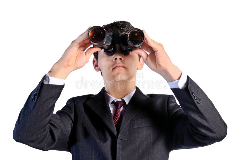 Isolated Young Business Man Stock Photo - Image of perspective, male ...
