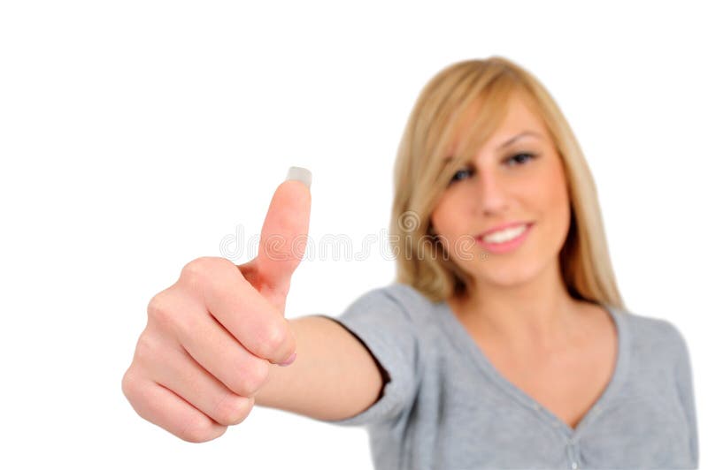 Isolated young woman stock image. Image of like, approve - 41878015
