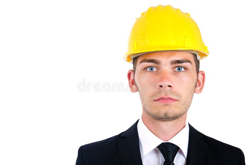 Isolated young worker stock photo. Image of builder, employee - 26669414
