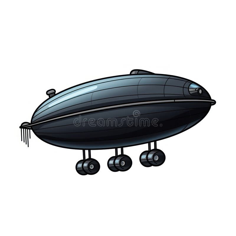Isolated Zeppelin on White Background AI Generated Stock Illustration ...