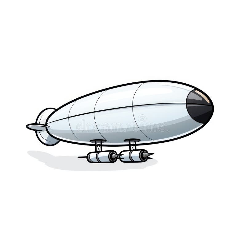 Isolated Zeppelin on White Background AI Generated Stock Illustration ...