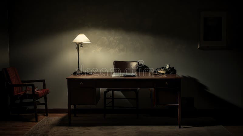 Isolation alone office stock illustration. Illustration of reflection ...