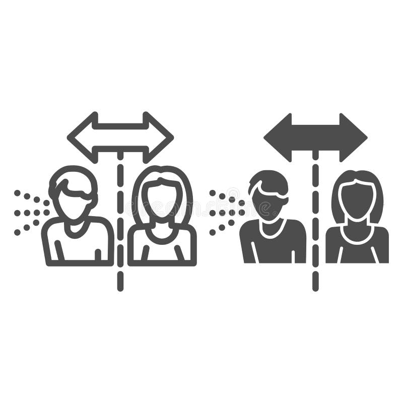Isolation Cautions Line Icon. Avoid Contact with Covid-19 Sick Outline ...