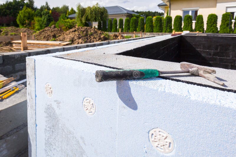 Isolation of the Concrete Foundation Stock Photo - Image of house ...