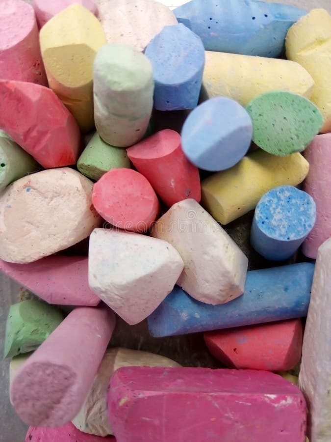 Isolation of Grungy Broken Pieces of Thick Colored Chalk Stock Image ...