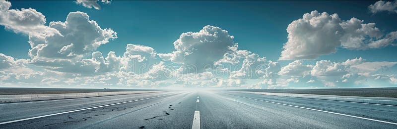 Isolation of Straight Highway Road with Clouds Stock Photo - Image of ...