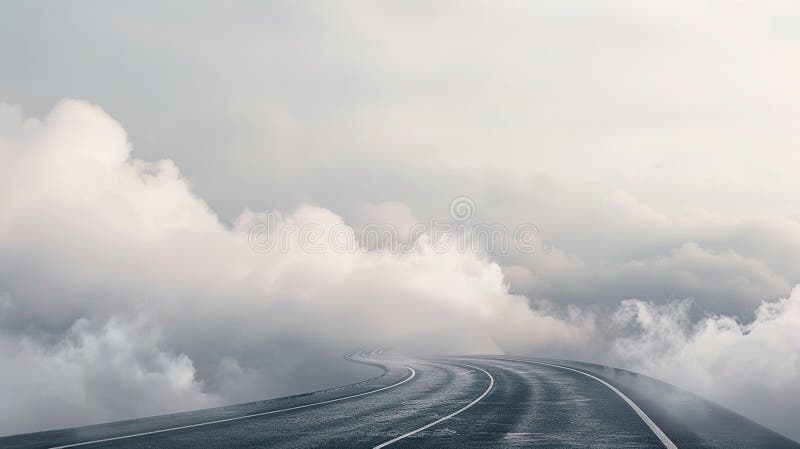Isolation of Straight Highway Road with Clouds Stock Image - Image of ...
