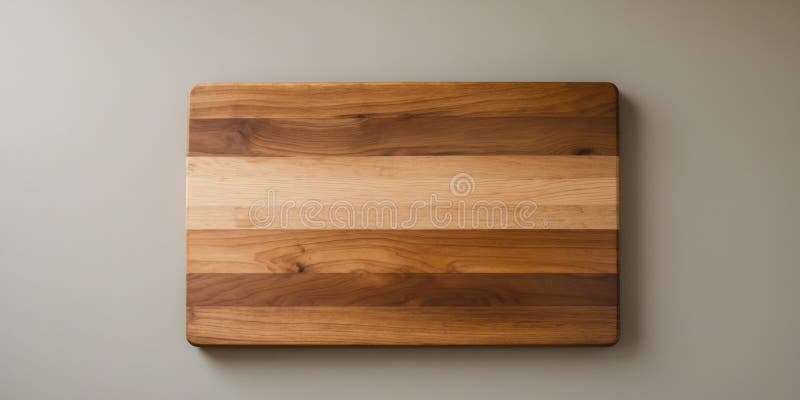 Isolation of a Top Down View of a New Rectangular Wooden Cutting Board ...