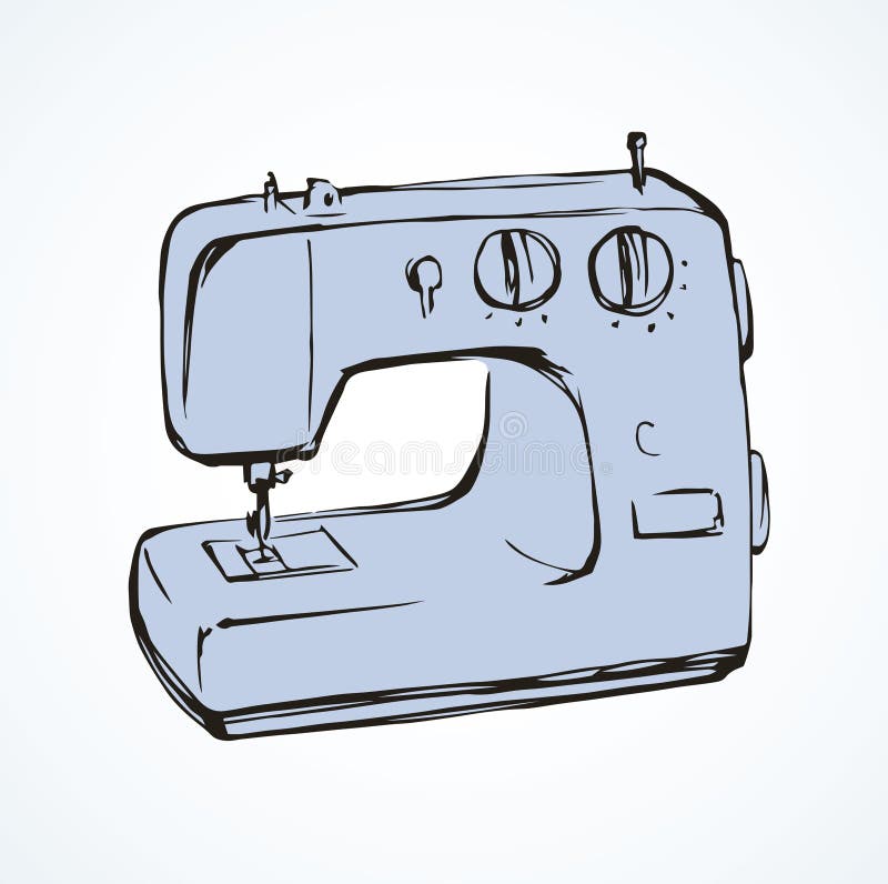 Naaimachine Vectortekening vector illustratie. Illustration of tekening ...