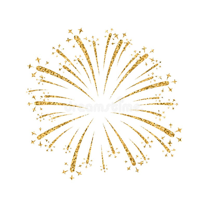 Isolerad Uppsättning För Fyrverkeri Guld Vektor Illustrationer ...