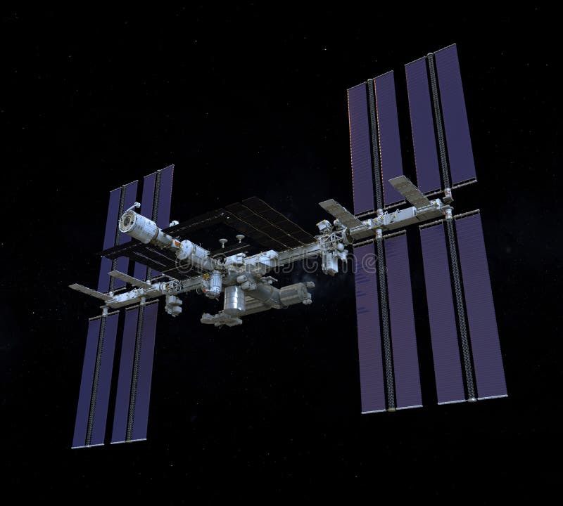 Isolerad Internationella Rymdstationen Stock Illustrationer ...