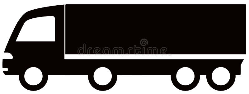 Isolerad svart lastbil vektor illustrationer. Illustration av ...