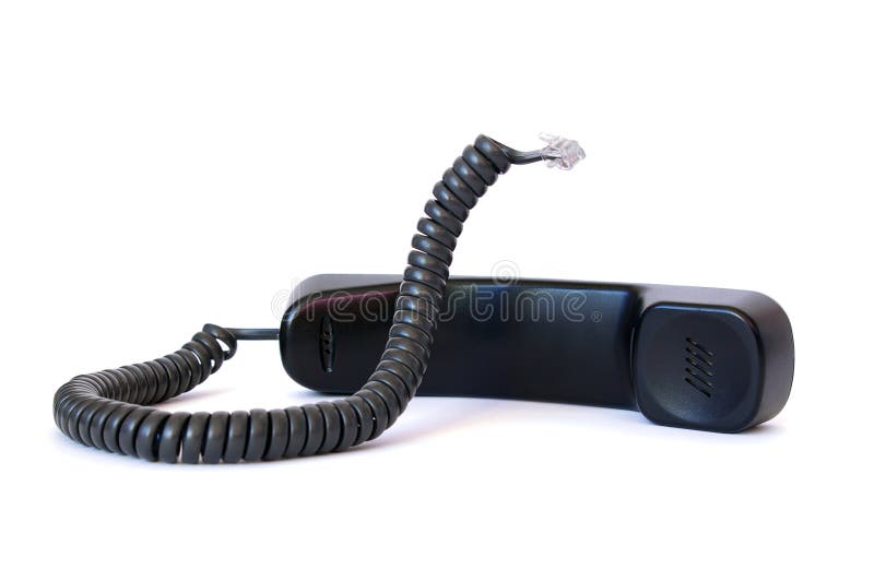 Isolerad svart telefonlur fotografering för bildbyråer. Bild av enkelt ...
