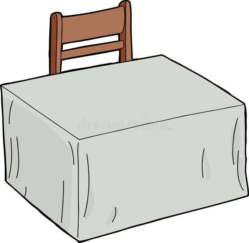 Isolerad Tom Tabell Och Stol Vektor Illustrationer - Illustration av ...