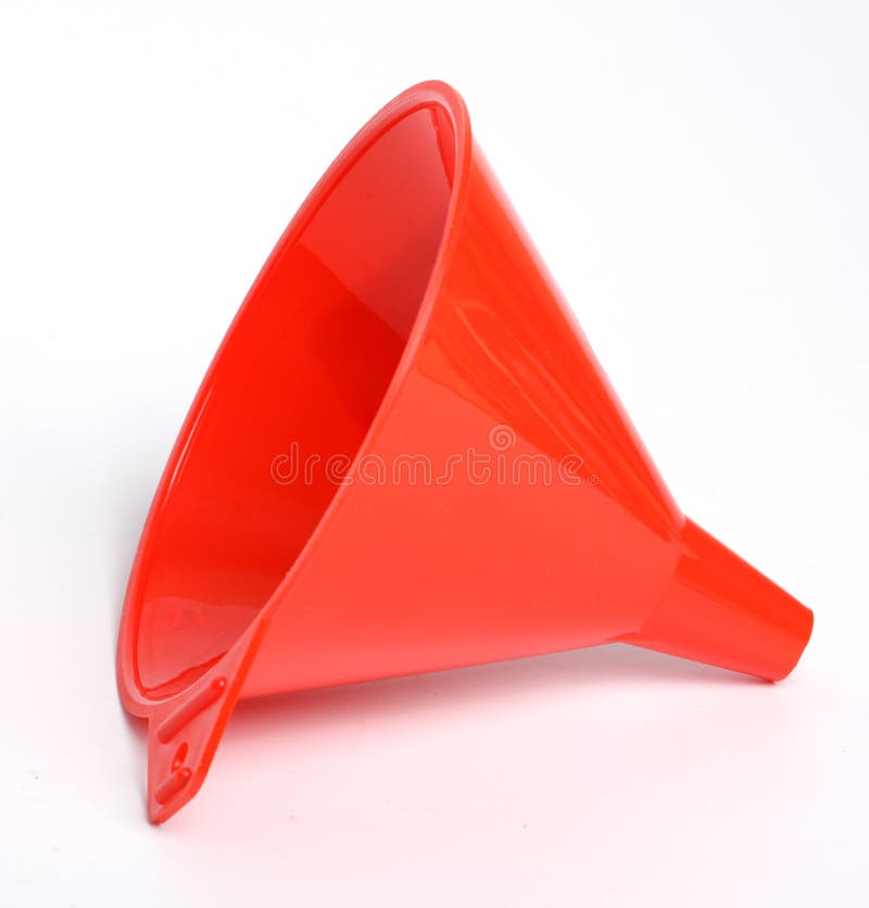 Isolerad Tratt Closeup Av Fyra Plast- Trattar F?r Turkos Av Olika ...