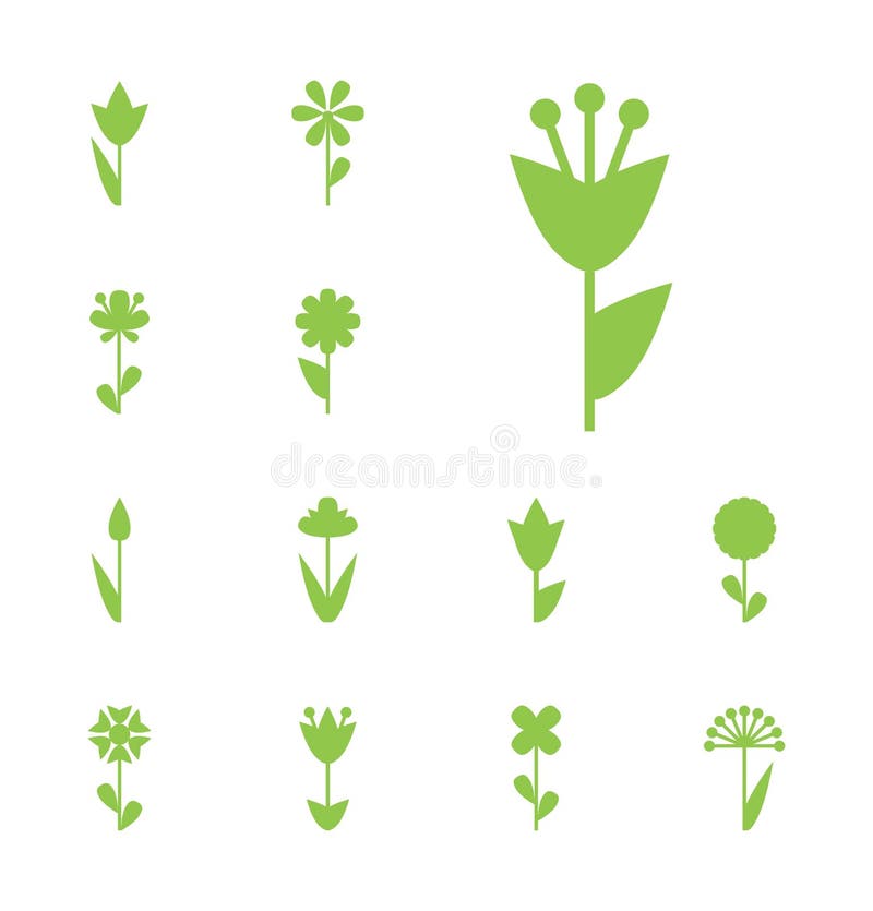 Isolerade Blommavektorsymbol Eller Symbol Vektor Illustrationer ...