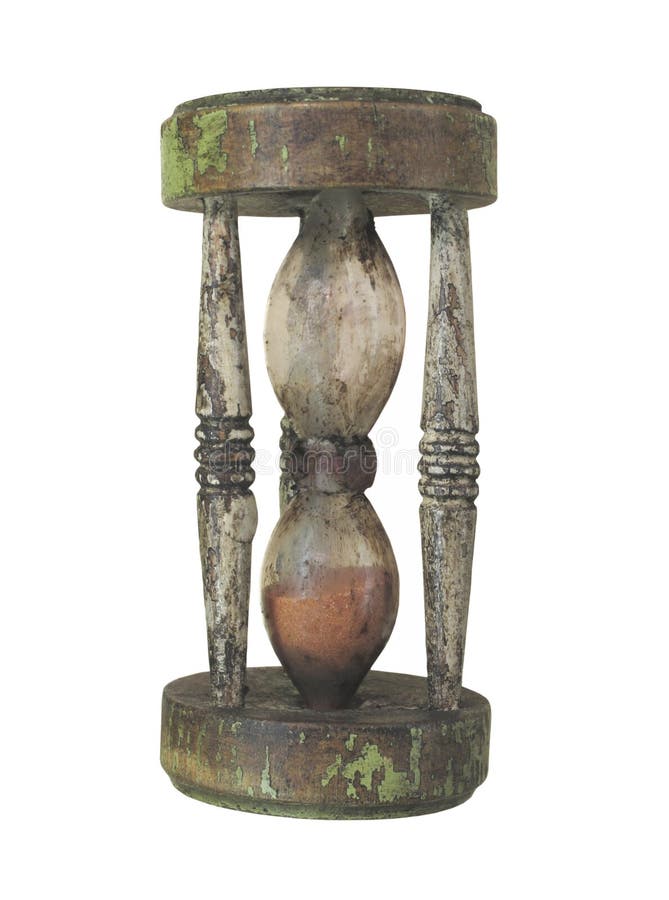 Antikt Timglas Med Grön Sand Fotografering för Bildbyråer - Bild av ...