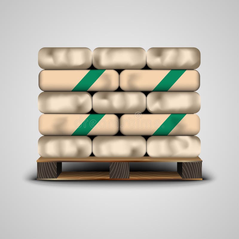 Pallet with bags stock illustration. Illustration of building - 118476288