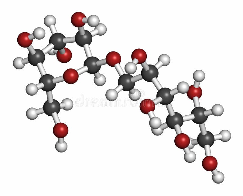 Isomalt Sugar Substitute Molecule (one of Two Components Shown). Atoms ...