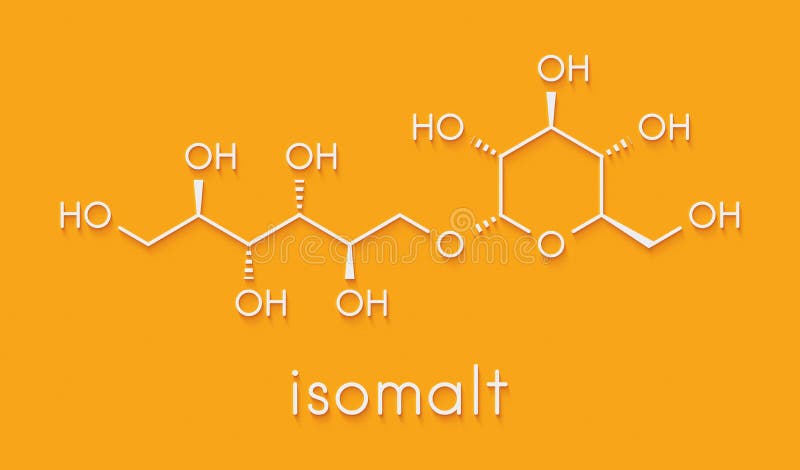 Isomalt Sugar Substitute Molecule One of Two Components Shown. Skeletal ...