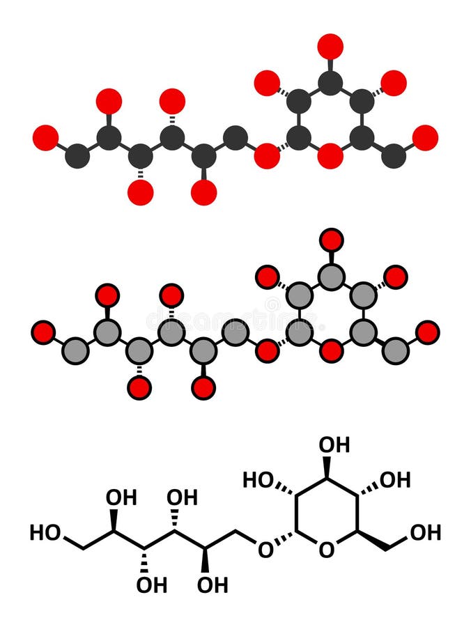 Isomalt Sugar Substitute Molecule (one of Two Components Shown). Atoms ...
