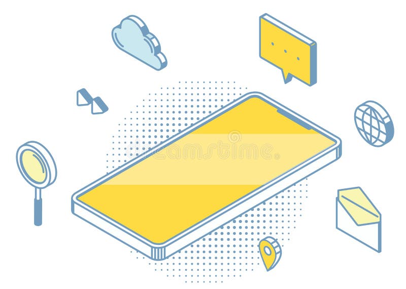 Isometric Illustration of Smartphone Stock Vector - Illustration of ...