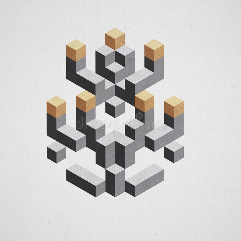 Isometric abstract art stock illustration. Illustration of decoration ...