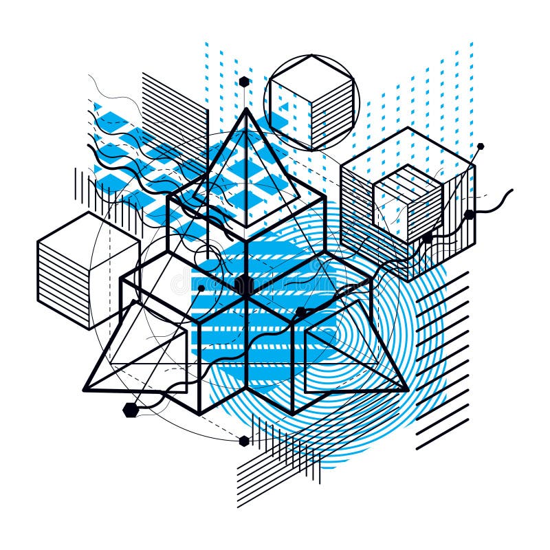 Abstract Three-dimensional Square Elements 2 Stock Vector ...