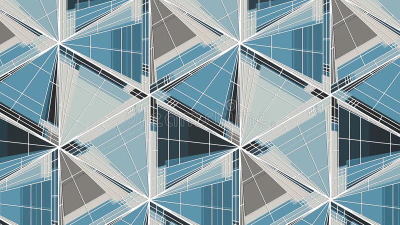 Isometric Background with Moving Triangle Shapes. 3d Rendering Loop ...