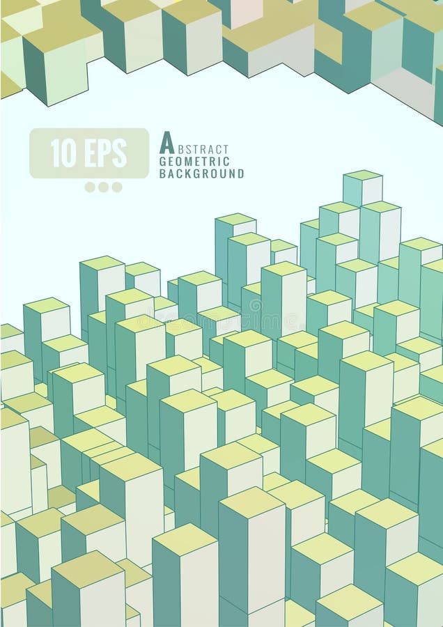 Isometric Abstract Cube with Pastel Color BG Template Stock Vector ...