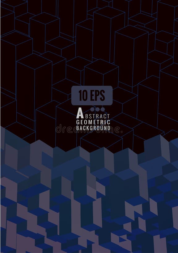 Isometric Abstract Cube on Dark BG Layout Stock Vector - Illustration ...