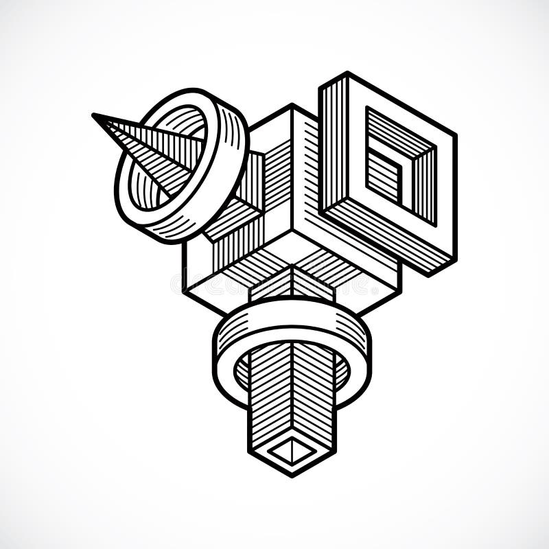 Isometric Abstract Vector Shape Stock Vector - Illustration of ...