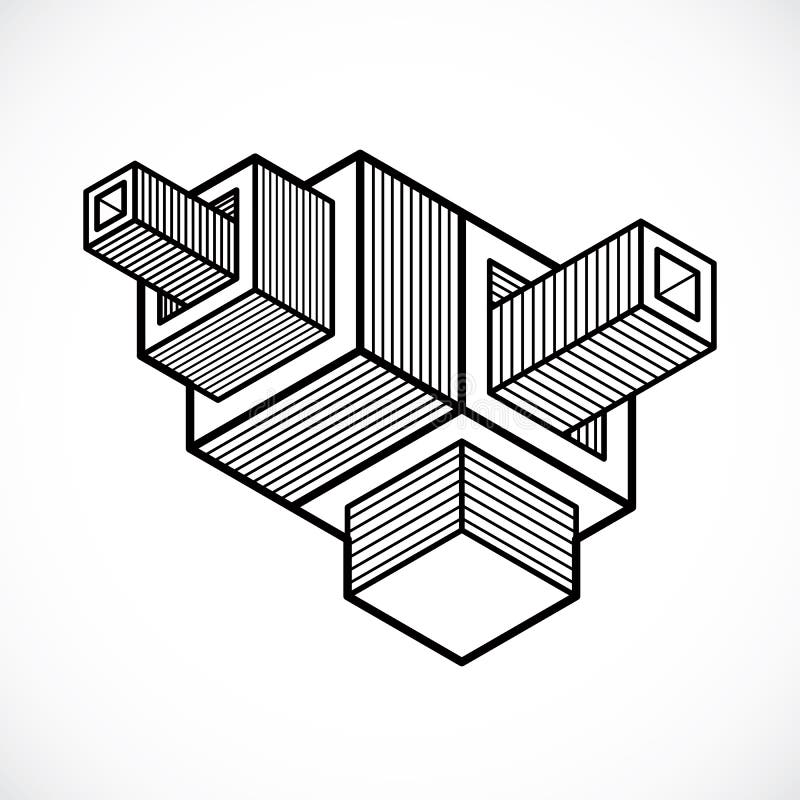 Isometric Abstract Vector Shape Stock Vector - Illustration of shape ...