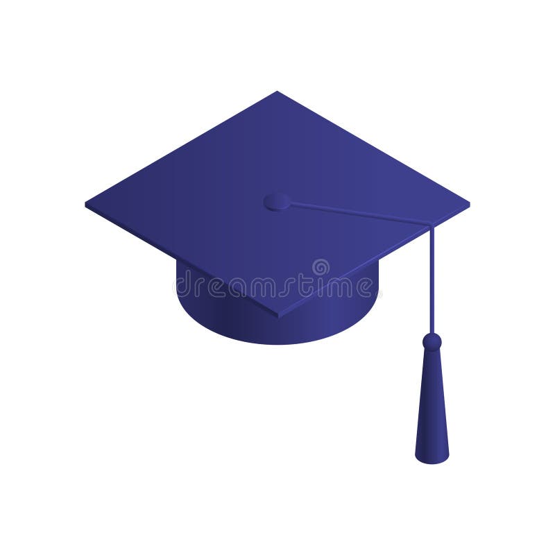 Isometric Academic Hat Composition Stock Vector - Illustration of ...