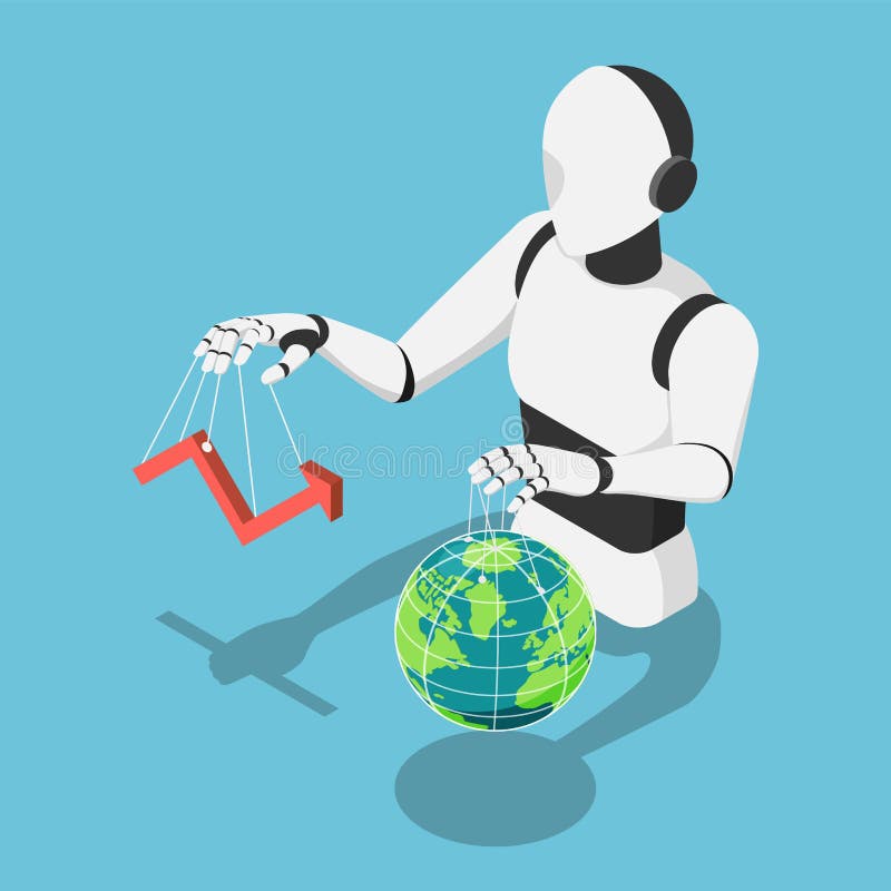 Controlling the world...:) stock illustration. Illustration of land ...