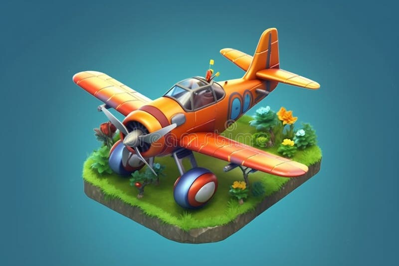 Isometric Aircraft for Game Asset. Generative Ai Stock Illustration ...