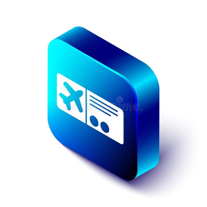 Isometric Airline Ticket Icon Isolated on White Background. Plane ...