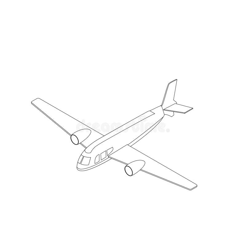 Isometric Airplane Passenger Plane. Business Aircraft, Corporate Jet ...