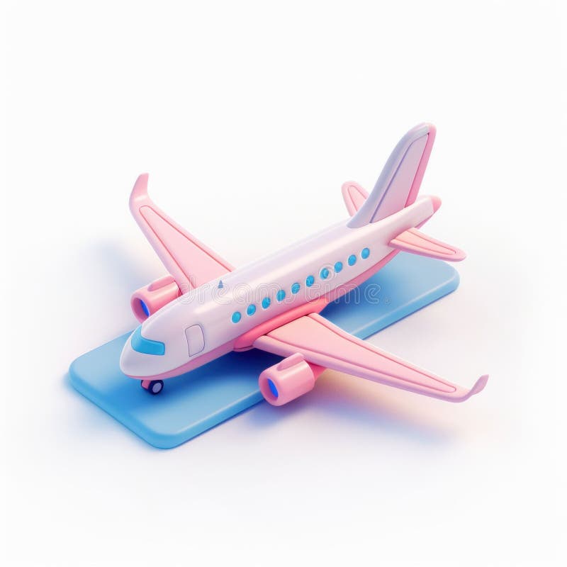 Isometric Airplane Icon on White Background. Generative Ai Stock ...