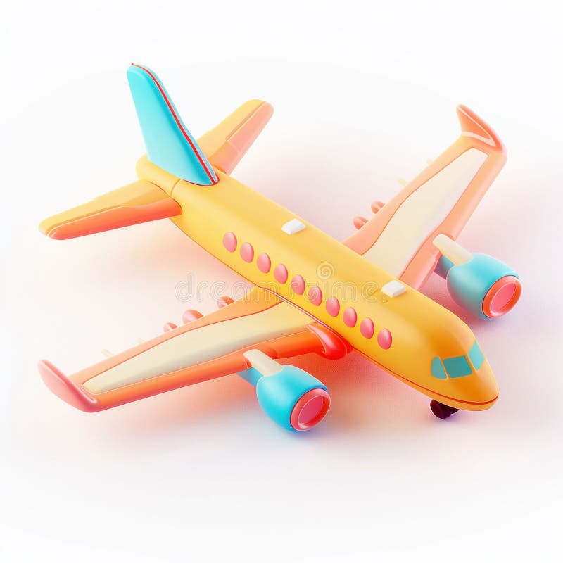 Isometric Airplane Icon on White Background. Generative Ai Stock ...