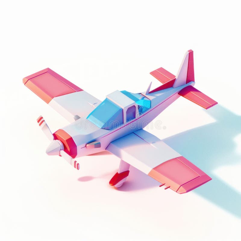 Isometric Airplane Icon on White Background. Generative Ai Stock ...