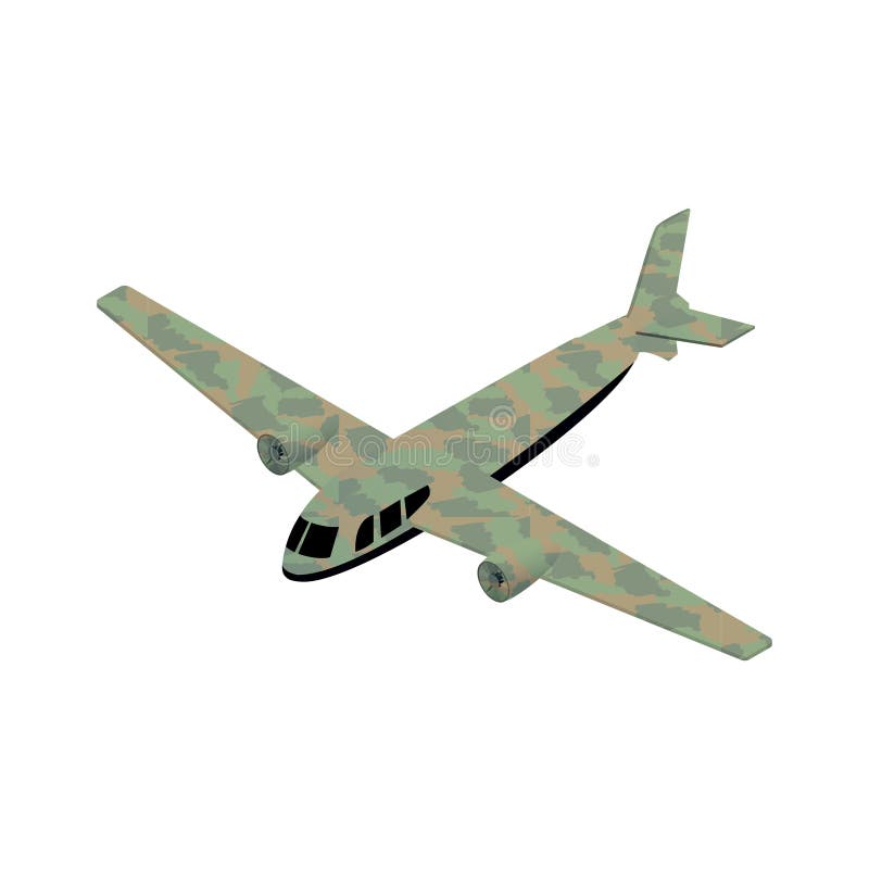 Isometric Airplane Military Icon Stock Vector - Illustration of plane ...