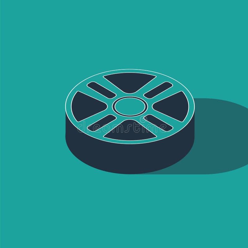 Isometric Alloy Wheel for a Car Icon Isolated on Green Background ...