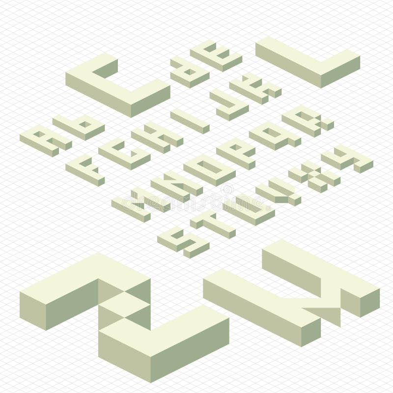 Isometric Alphabet stock vector. Illustration of sign - 54579953