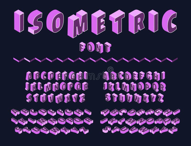 Isometric Alphabet. 3D Projection Font. Letters and Numbers. Geometric ...