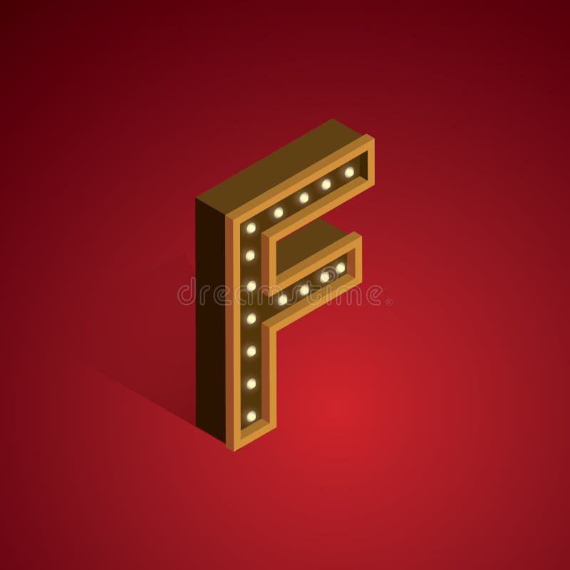 Isometric Alphabet F. Vector Illustration Decorative Design Stock ...