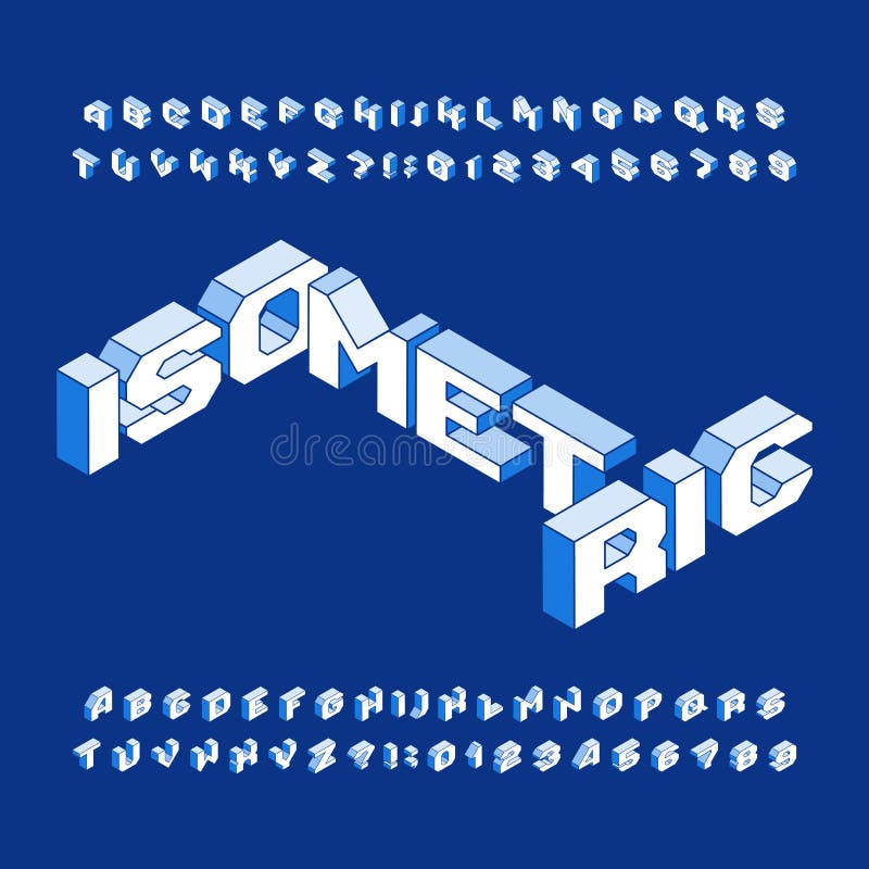 3d Isometric Alphabet Vector Font. Isometric Letters, Numbers and ...
