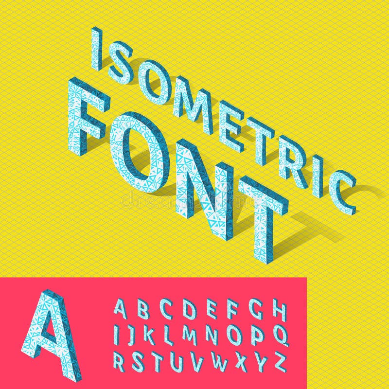 Isometric Alphabet and Grid, Font with Geometric Stock Vector ...